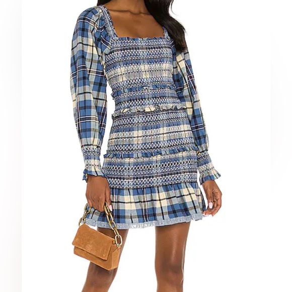 LoveShackFancy | Dresses | Loveshackfancy Blue Plaid Stanley Dress ...